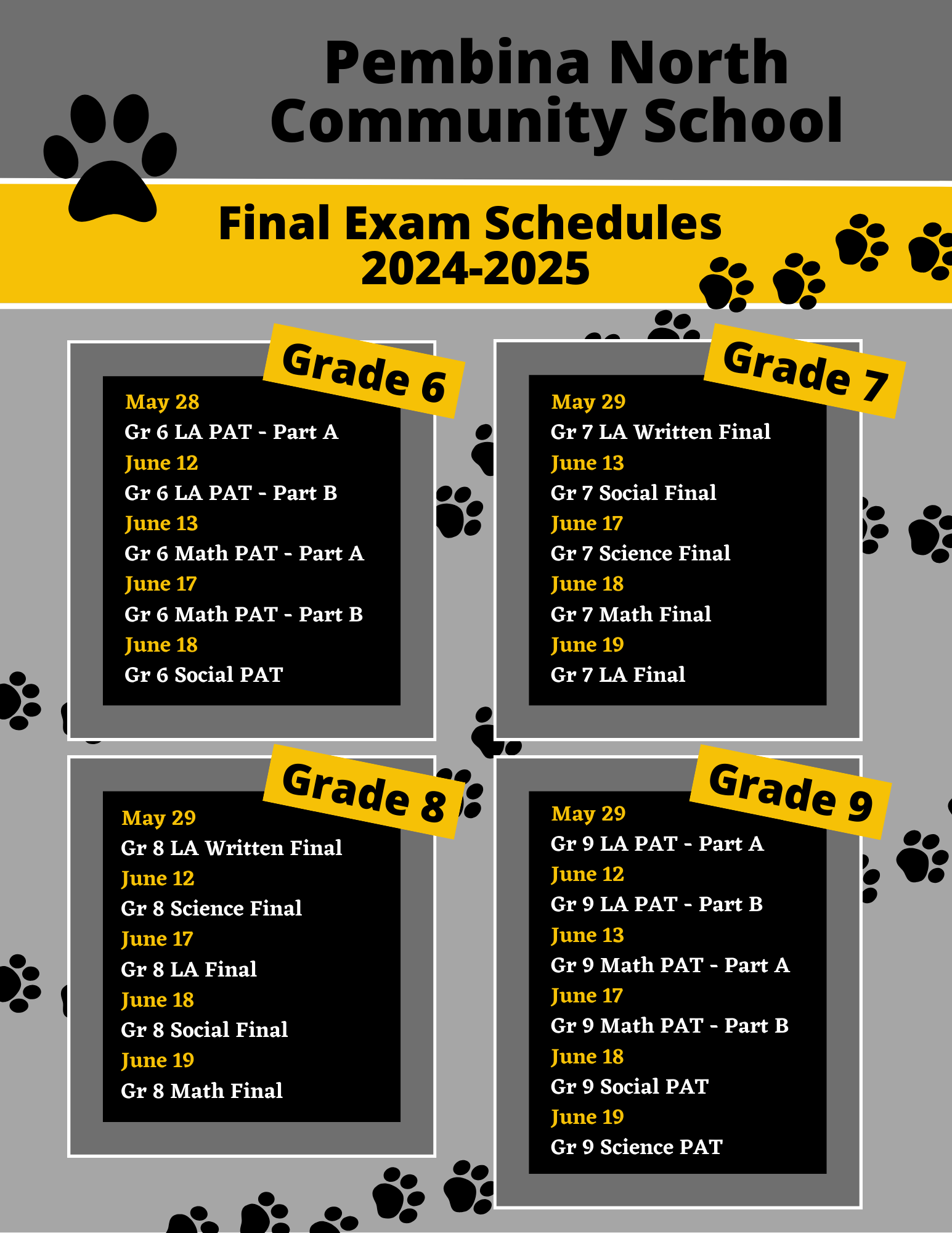 Final Exam Schedules 2023-2024 (2) - Pembina North Community School